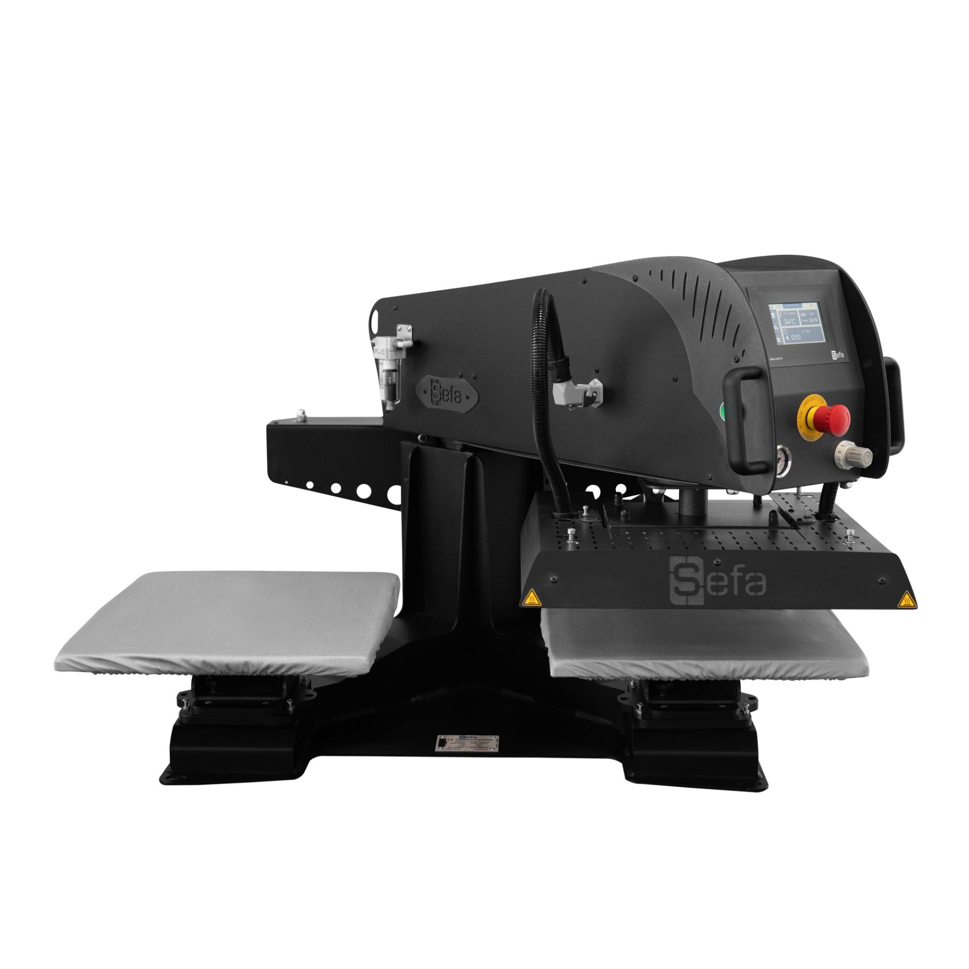 SEFA Pneumatische Transferpresse DUPLEX-AIR-PRO-V3, Black Edition Transferflächen 2 x 40 x 50 cm ...